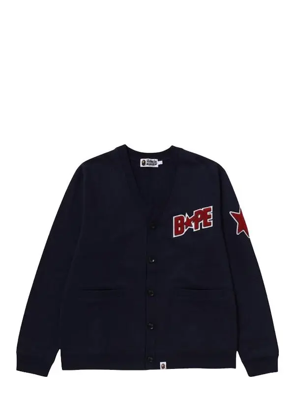 A BATHING APE Sta Sweat Cardigan - Navy Blue