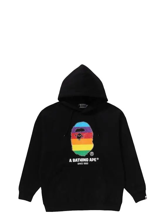 A BATHING APE Crystal Ape Head Oversized Pullover Hoodie - Black