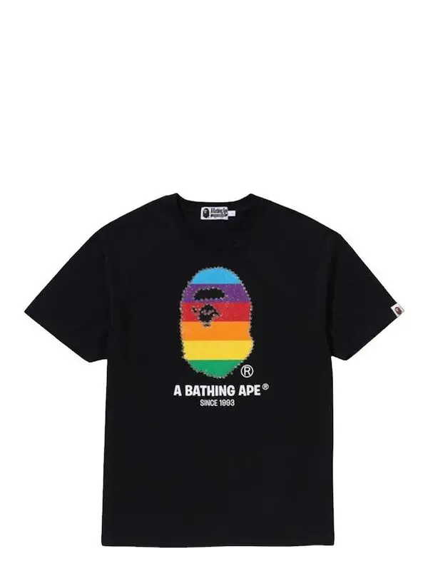 A BATHING APE Crystal Ape Head Oversized T-shirt - Black