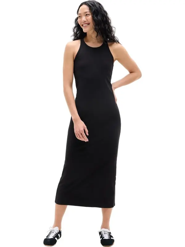 Athleta Signature Ribbed Maxi Dress - Black