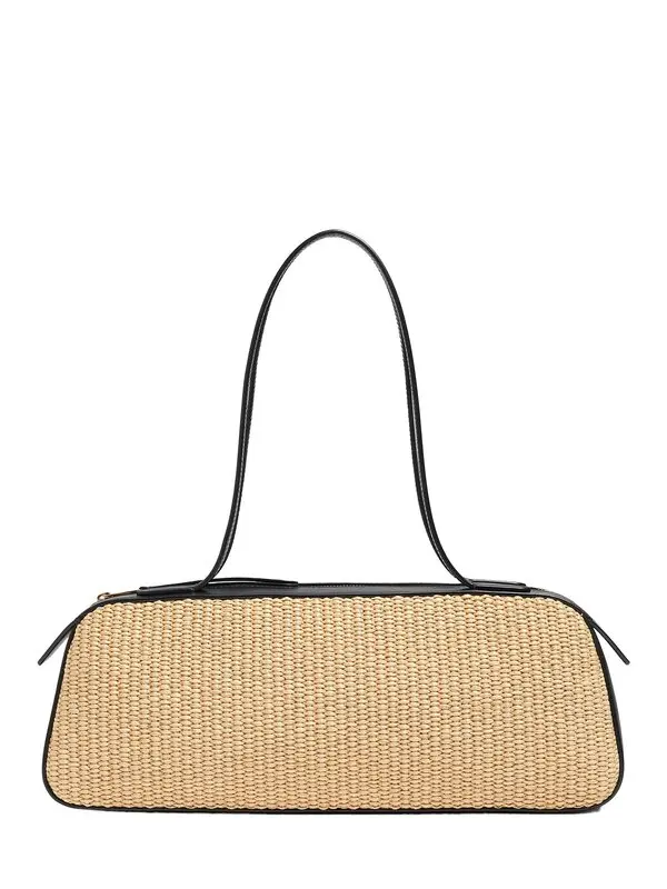 Khaite Simona Raffia Shoulder Bag - Neutral