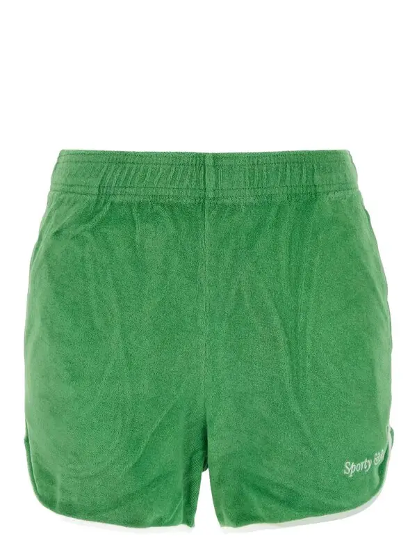 SPORTY & RICH Contrasting-trim Shorts - Green