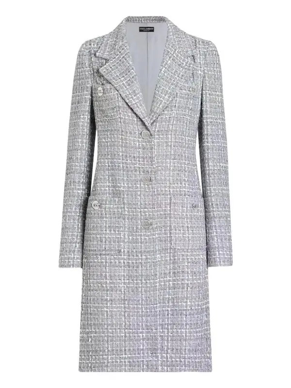 Dolce & Gabbana Tweed Coat - Grey