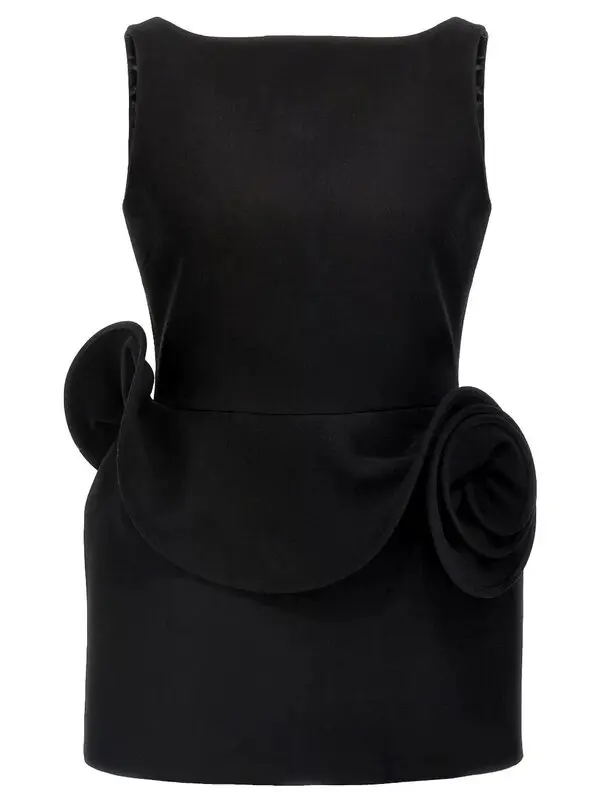 Magda Butrym Floral-appliqué Mini Dress - Black