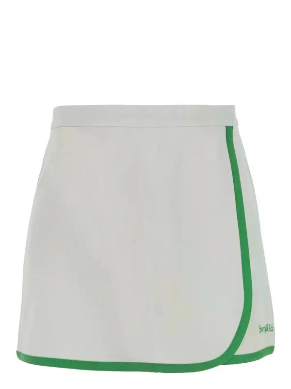 SPORTY & RICH Logo-embroidered Mini Skirt - White