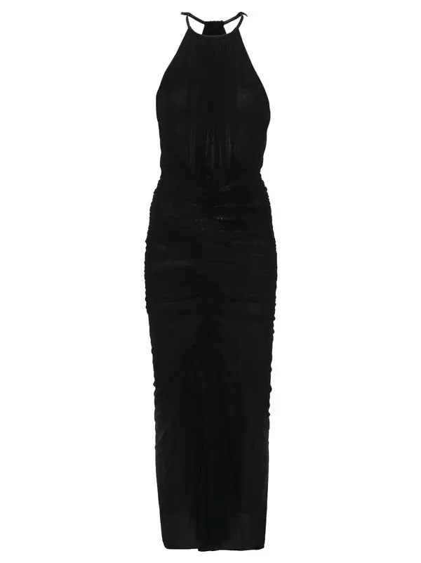 MUGLER Ruched Maxi Dress - Black