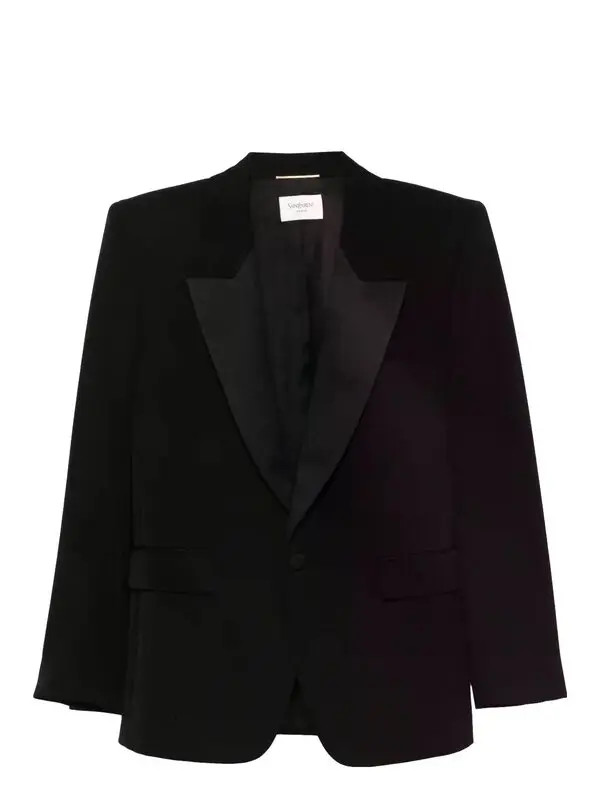 Saint Laurent Grain-de-poudre Blazer - Black