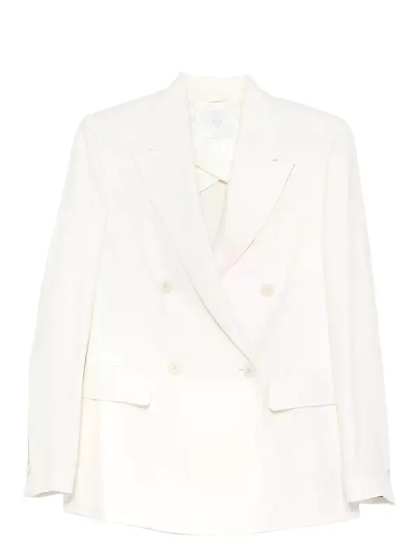 Eleventy Double-breasted Blazer - White