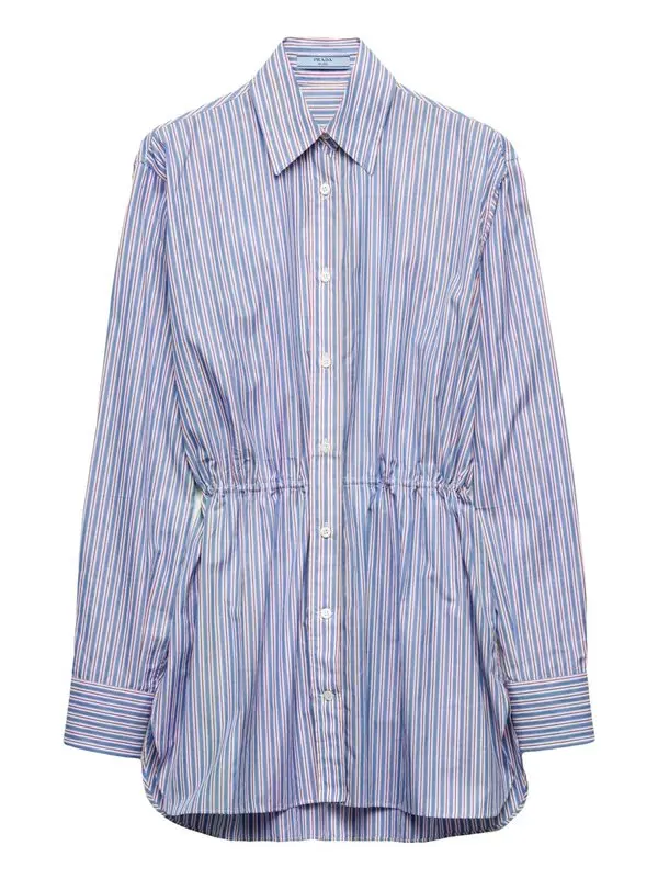 Prada Striped Poplin Shirt - Blue