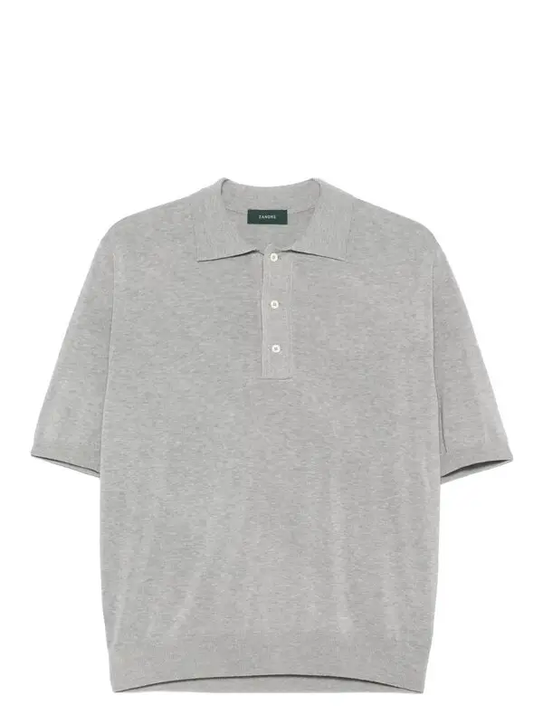 ZANONE Knitted Polo Shirt - Grey