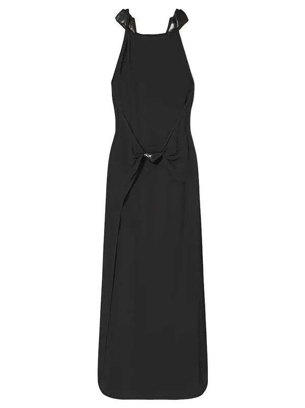 Tory Burch Knotted Crepe Dress - Black