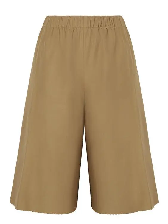 Tory Burch Wool Gabardine Shorts - Dark Sandalwood