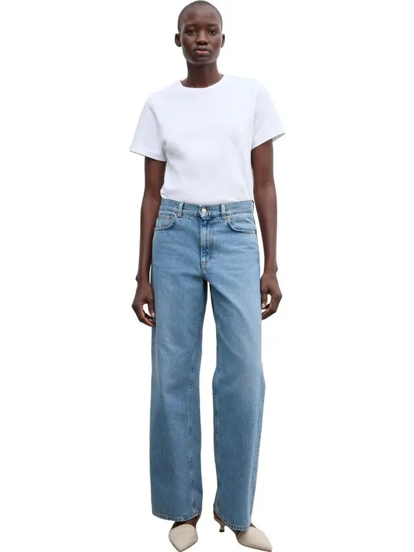 HOUSE OF DAGMAR Baggy Fit Wide Leg Denim - Light Blue