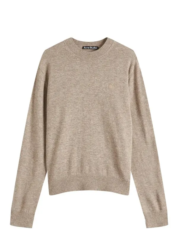 Acne Studios Kalas Yak Core Crew Knit - Greige Melange