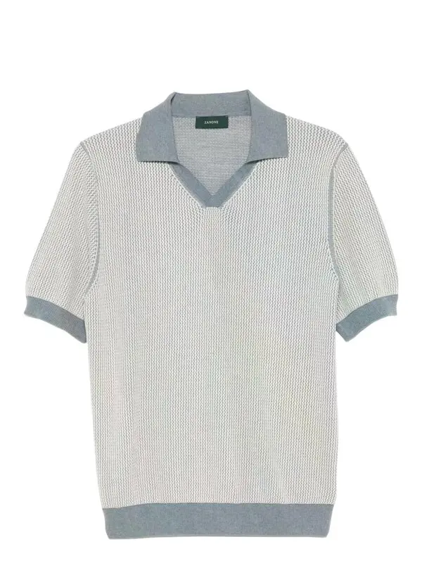 ZANONE Knitted Polo Shirt - Blue