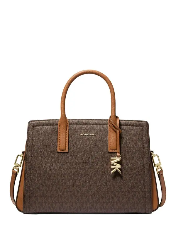Michael Kors Laila Signature Logo Satchel - Brown