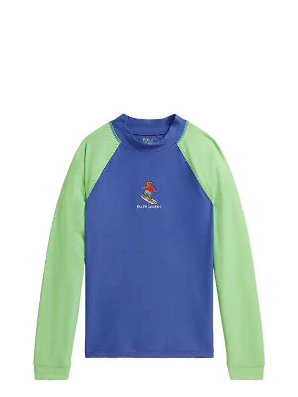 Ralph Lauren Polo Bear Performance Rash Guard - Bai Blue/lime