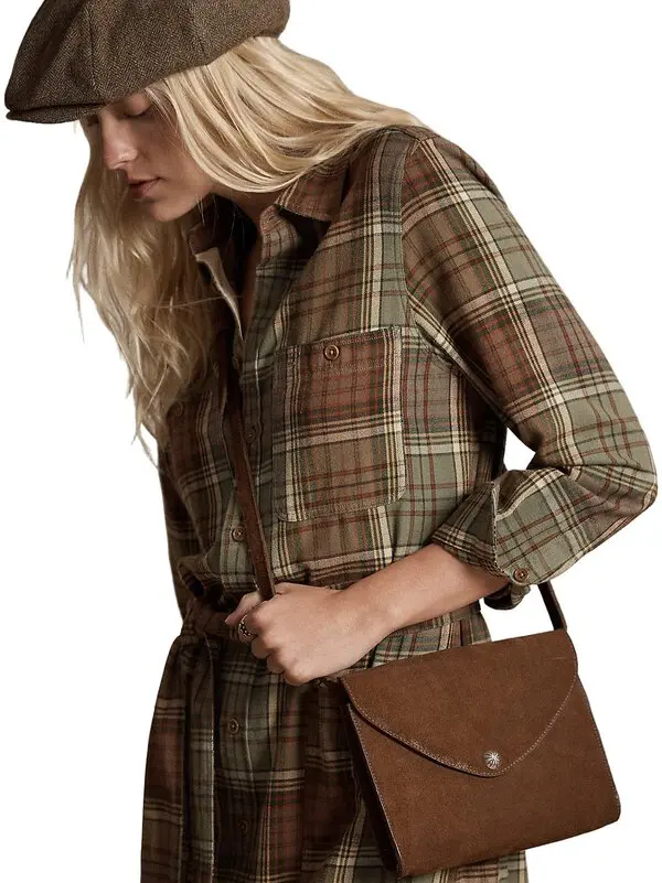 Ralph Lauren Roughout Suede Crossbody Bag - Brown