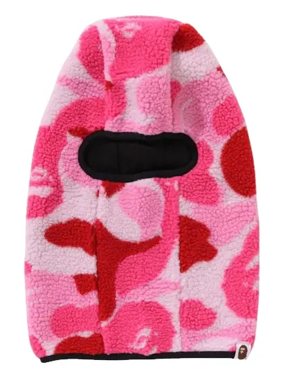 A BATHING APE Abc Camo Boa Fleece Balaclava - Pink