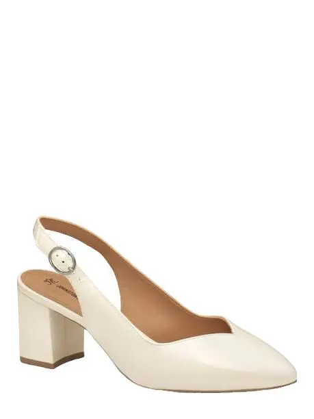Johnston & Murphy Vicki Slingback Pump - Bone Italian Pearlized
