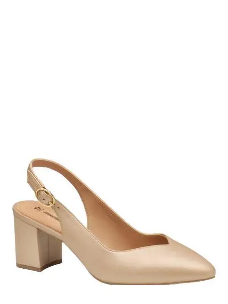 Johnston & Murphy Vicki Slingback Pump - Sand Pearlized Glove Leather
