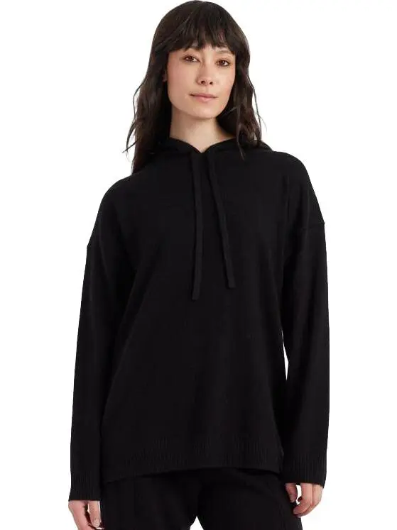 Chinti & Parker Wool Cashmere Blend Relaxed Fit Hoodie - Black