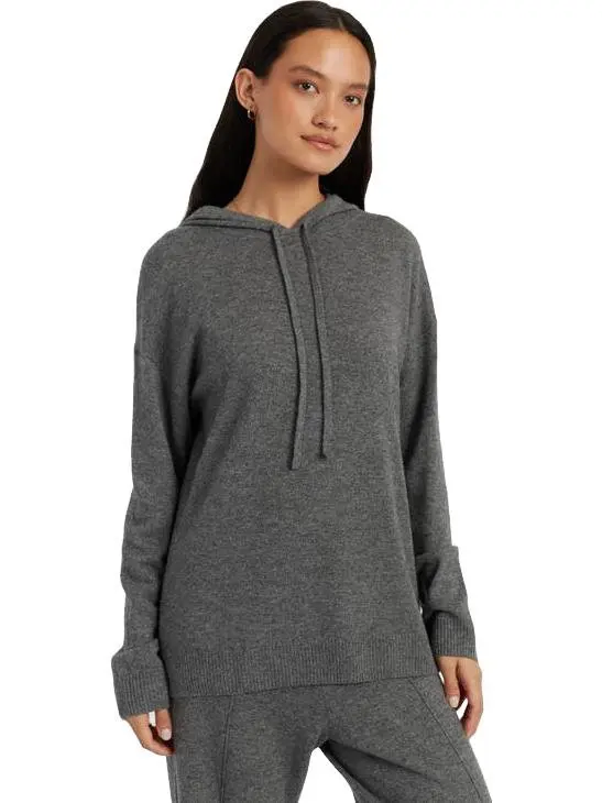Chinti & Parker Wool Cashmere Blend Relaxed Fit Hoodie - Dark Grey