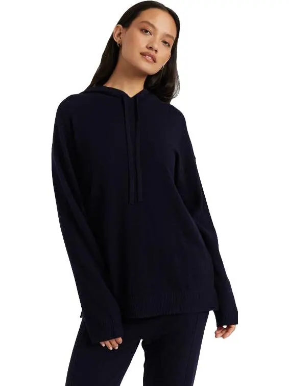 Chinti & Parker Wool Cashmere Blend Relaxed Fit Hoodie - Navy
