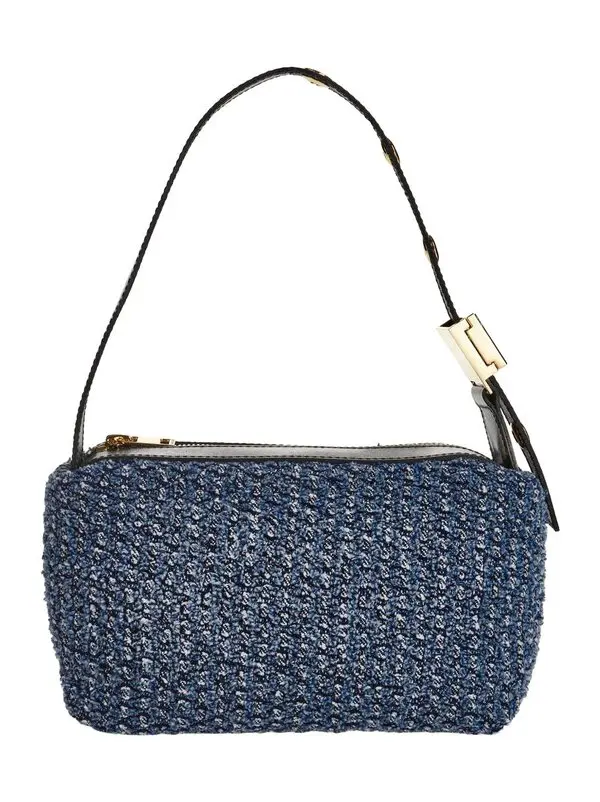 Sacai Tweed Pochette Handbag - Indigo