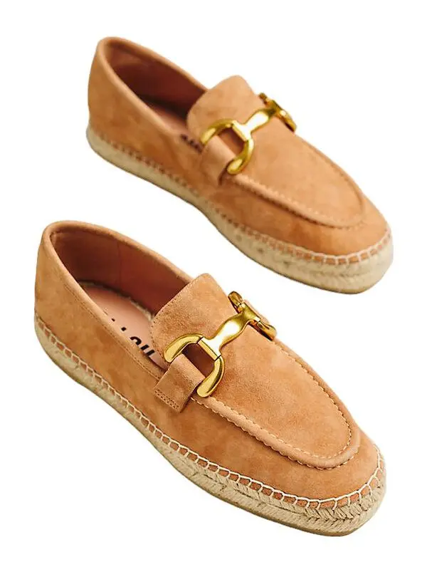 BIBI LOU Suede Espadrille Loafers - Cuero Suede