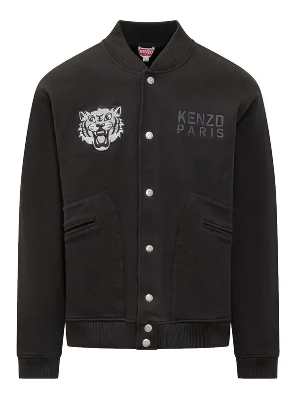 Kenzo Embroidered Bomber Jacket - Black