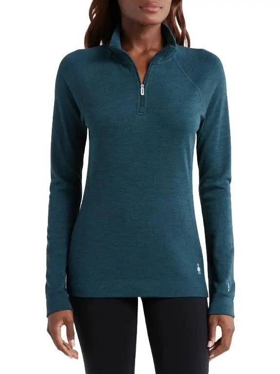 Smartwool Classic Thermal Merino Wool Quarter Zip Pullover - Twilight Blue Heather