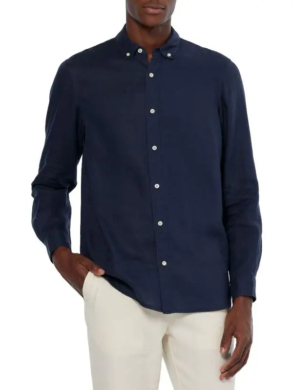 Scotch & Soda Linen Button-down Shirt - Night