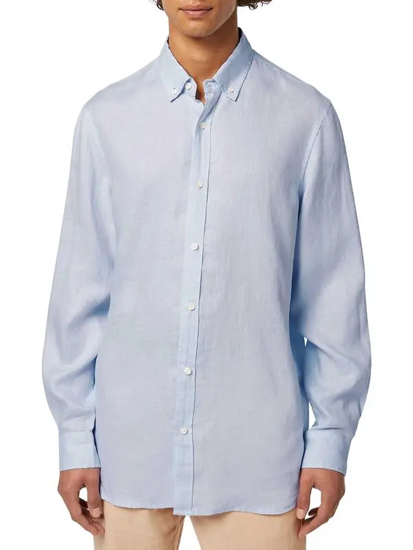 Scotch & Soda Linen Button-down Shirt - Shirt Blue