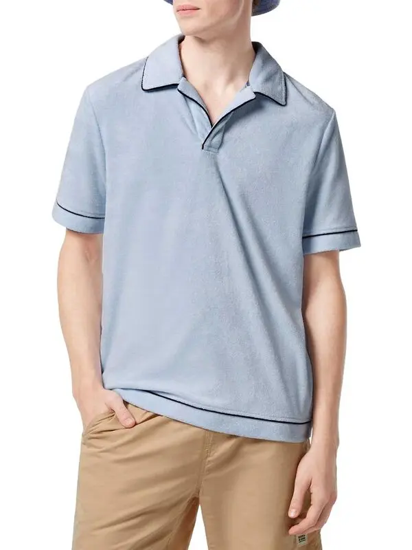 Scotch & Soda Towelling Cotton Terry Polo - Light Shirting Blue
