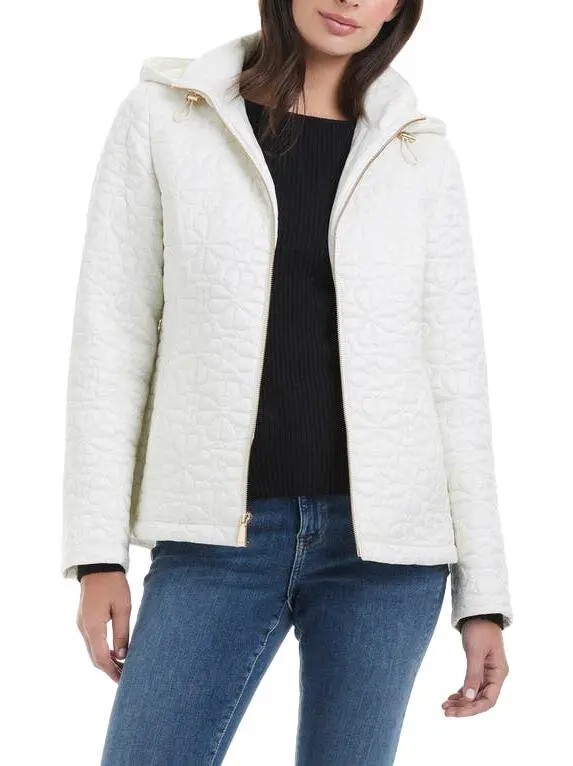 Kate Spade New York Spade Floral Quilted Jacket - Cream