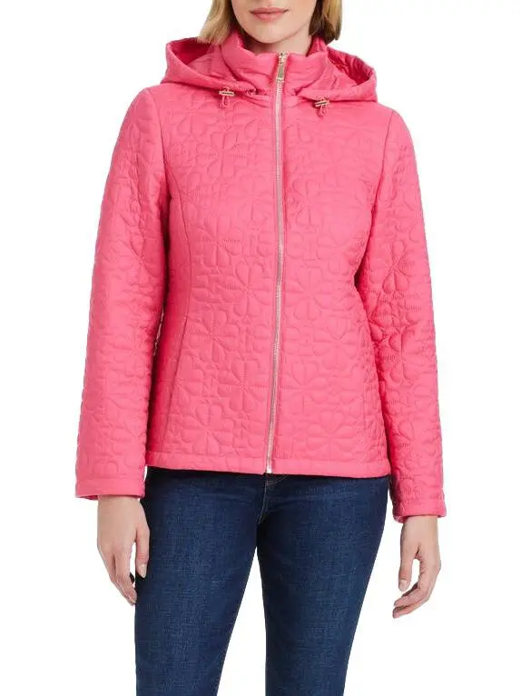 Kate Spade New York Spade Floral Quilted Jacket - Watermelon Pink