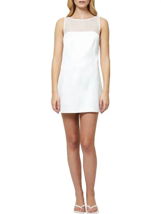 French Connection Carey Sleeveless Satin Mini Dress - Summer White