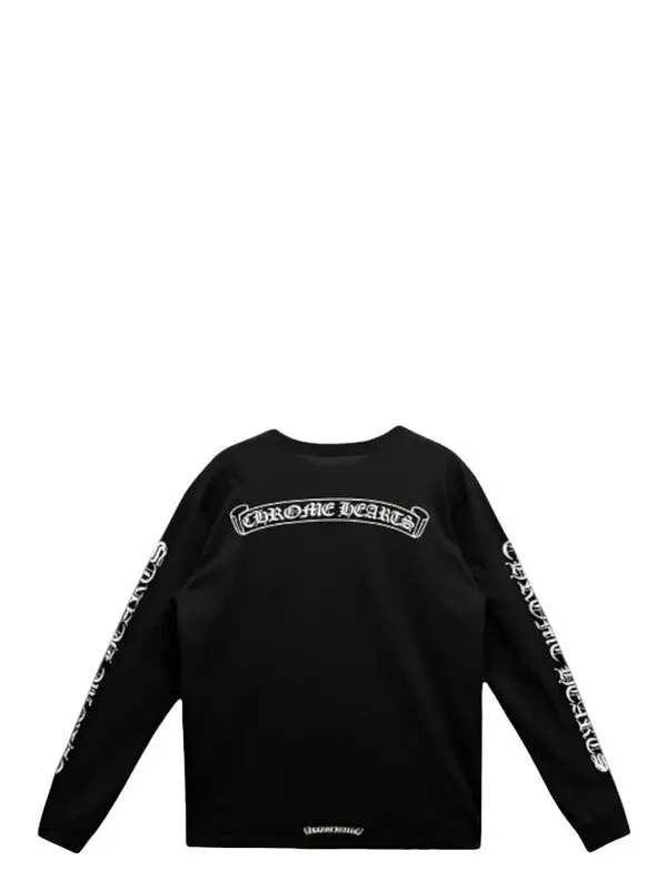 Chrome Hearts Scroll Logo Long Sleeve Pocket T-shirt - Black