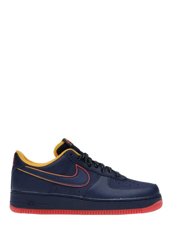 Nike Air Force 1 Low Retro Lettering Sneakers - Navy Blue/red/gold