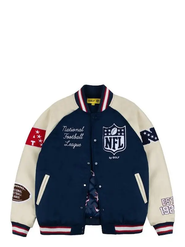 GOLF LE FLEUR X Nfl Letterman Jacket - Navy Blue