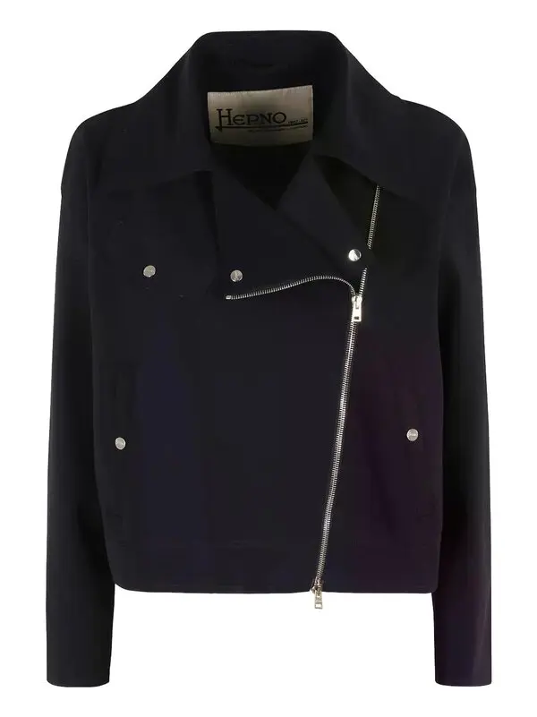 Herno Suede Biker Jacket - Black