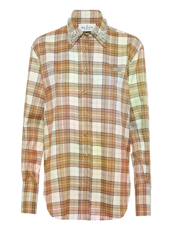 Philipp Plein Strass Flame Shirt - Neutrals