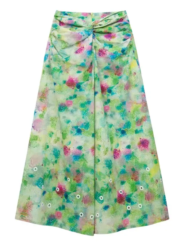 Isolda Kika Midi Skirt - Green