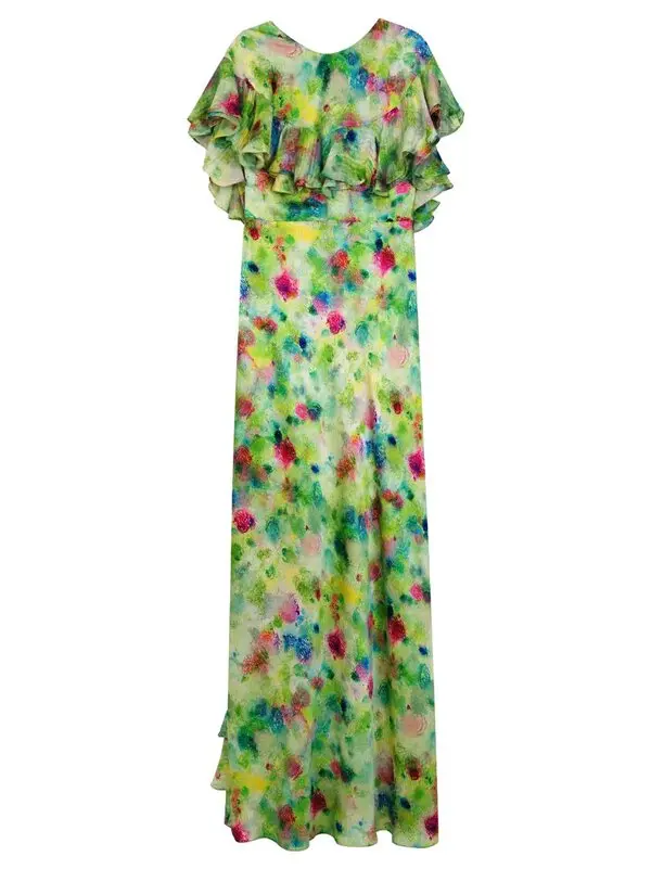 Isolda Peacock Maxi Dress - Green
