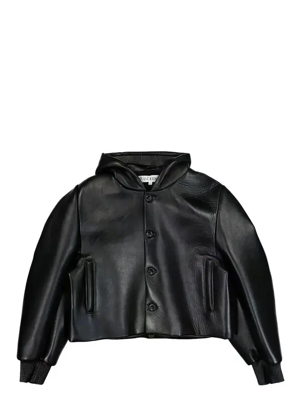 JW Anderson Leather Cropped Jacket - Black