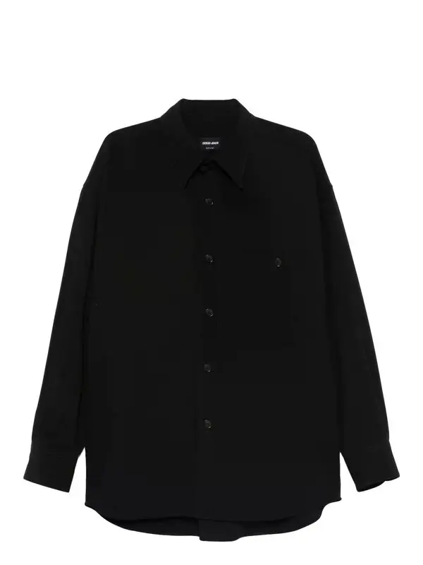 Giorgio Armani Virgin-wool Shirt - Black