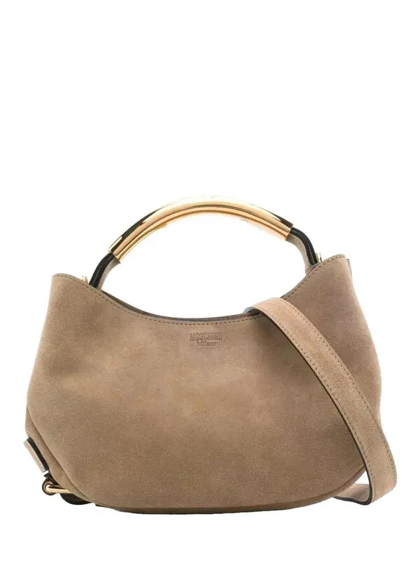 Moschino Handle Me Suede Tote - Neutrals