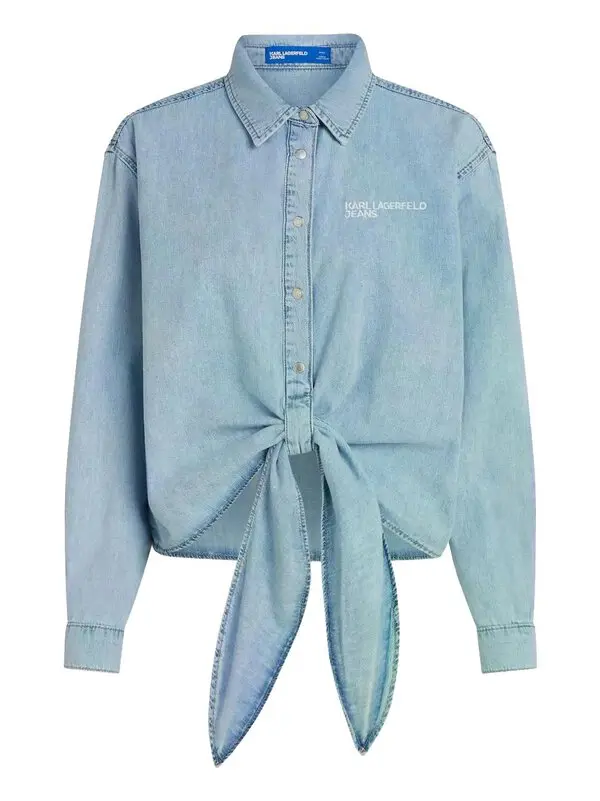 Karl Lagerfeld Knot-detail Shirt - Blue