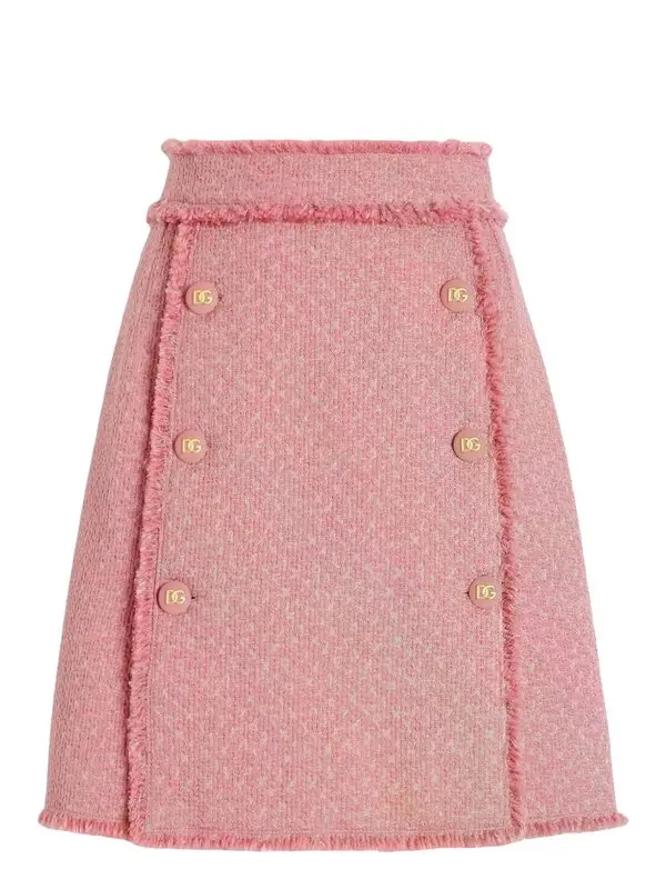Dolce & Gabbana Logo-engraved Mini Skirt - Pink